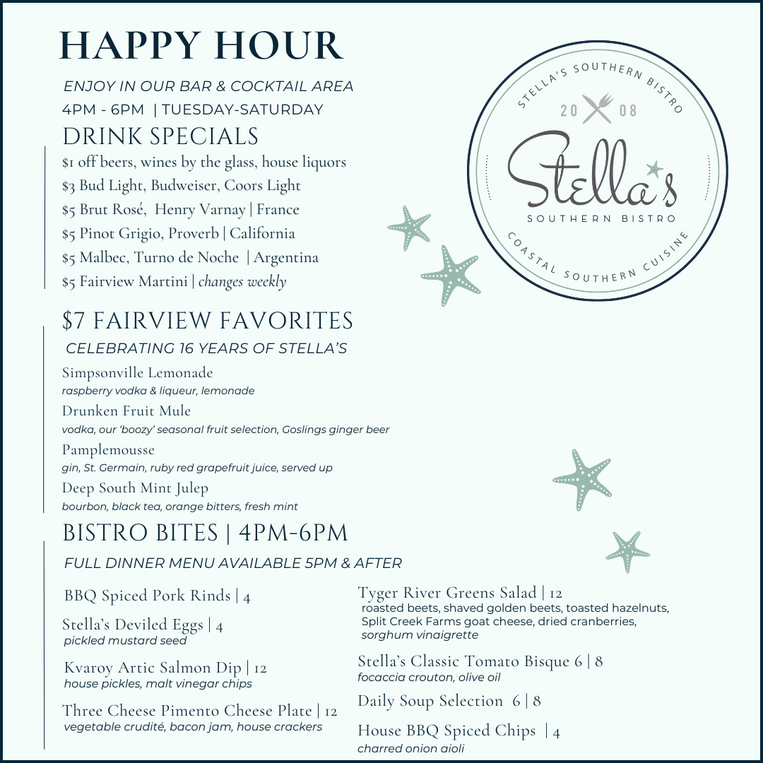 Happy Hour at Stella's! - Stella's Southern Bistro